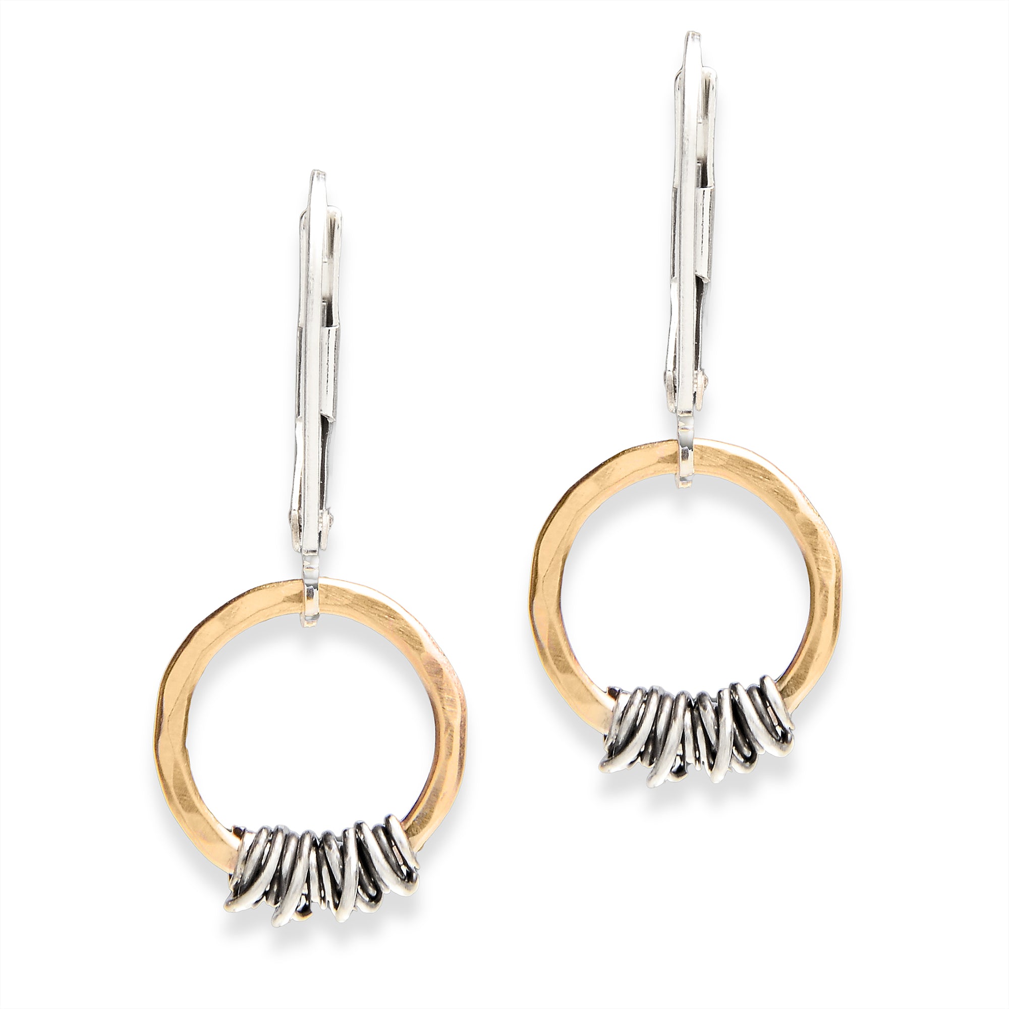 Sterling Wrapped Golden Link Earring