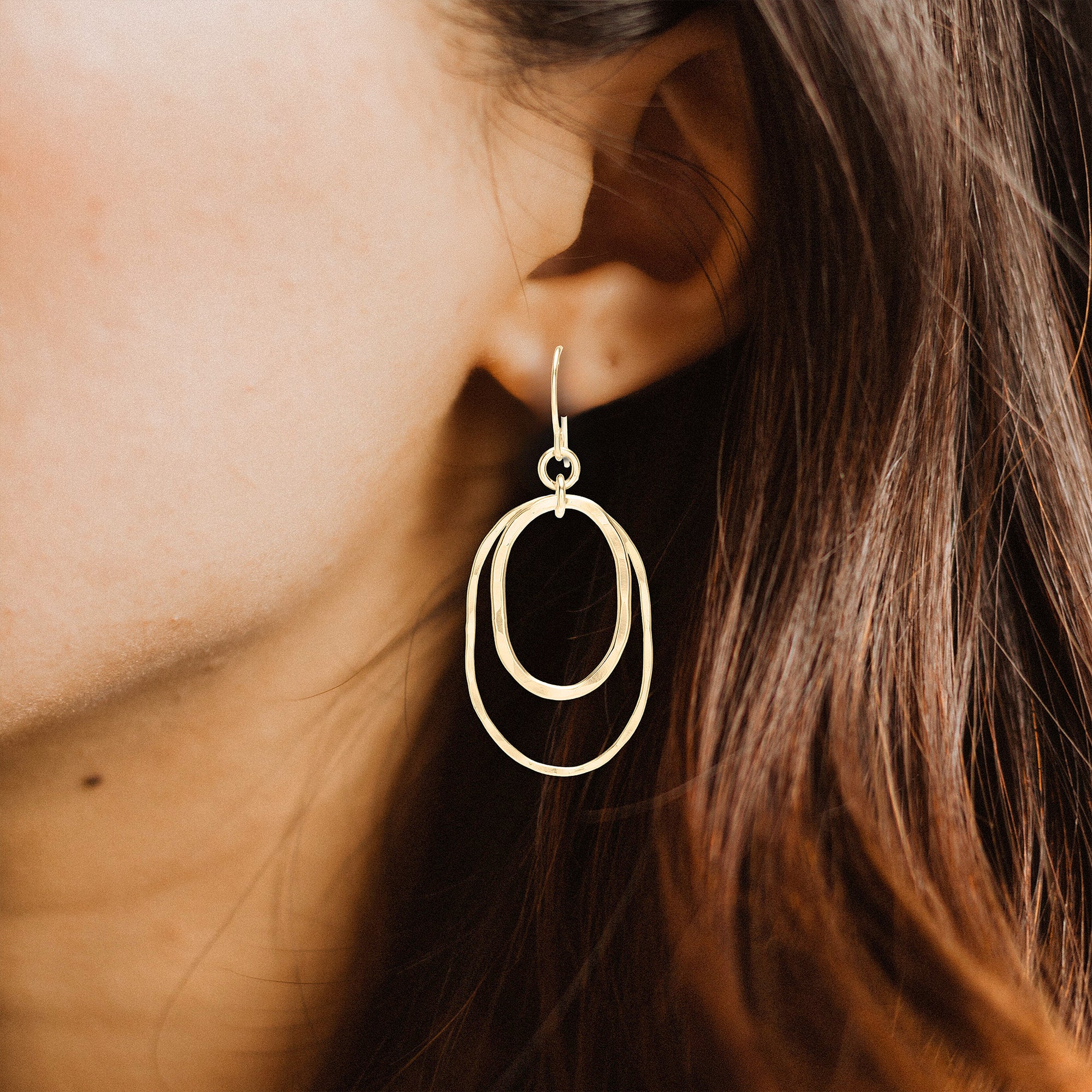 Sterling Wrapped Golden Link Earring