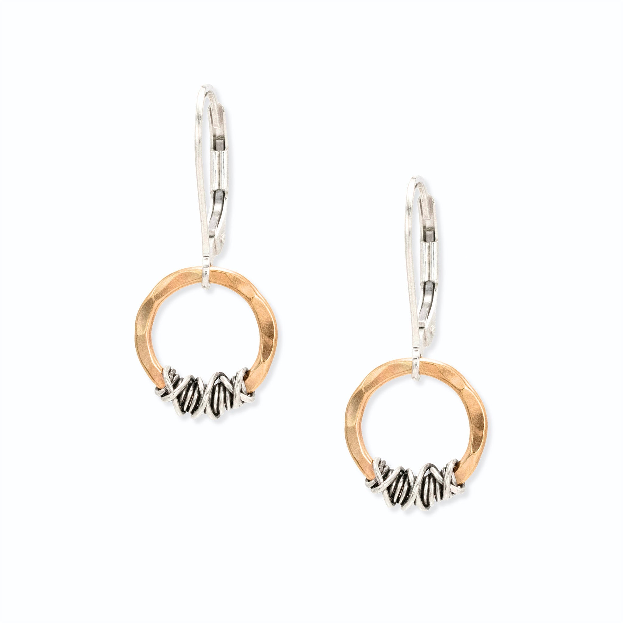 Sterling Wrapped Golden Link Earring